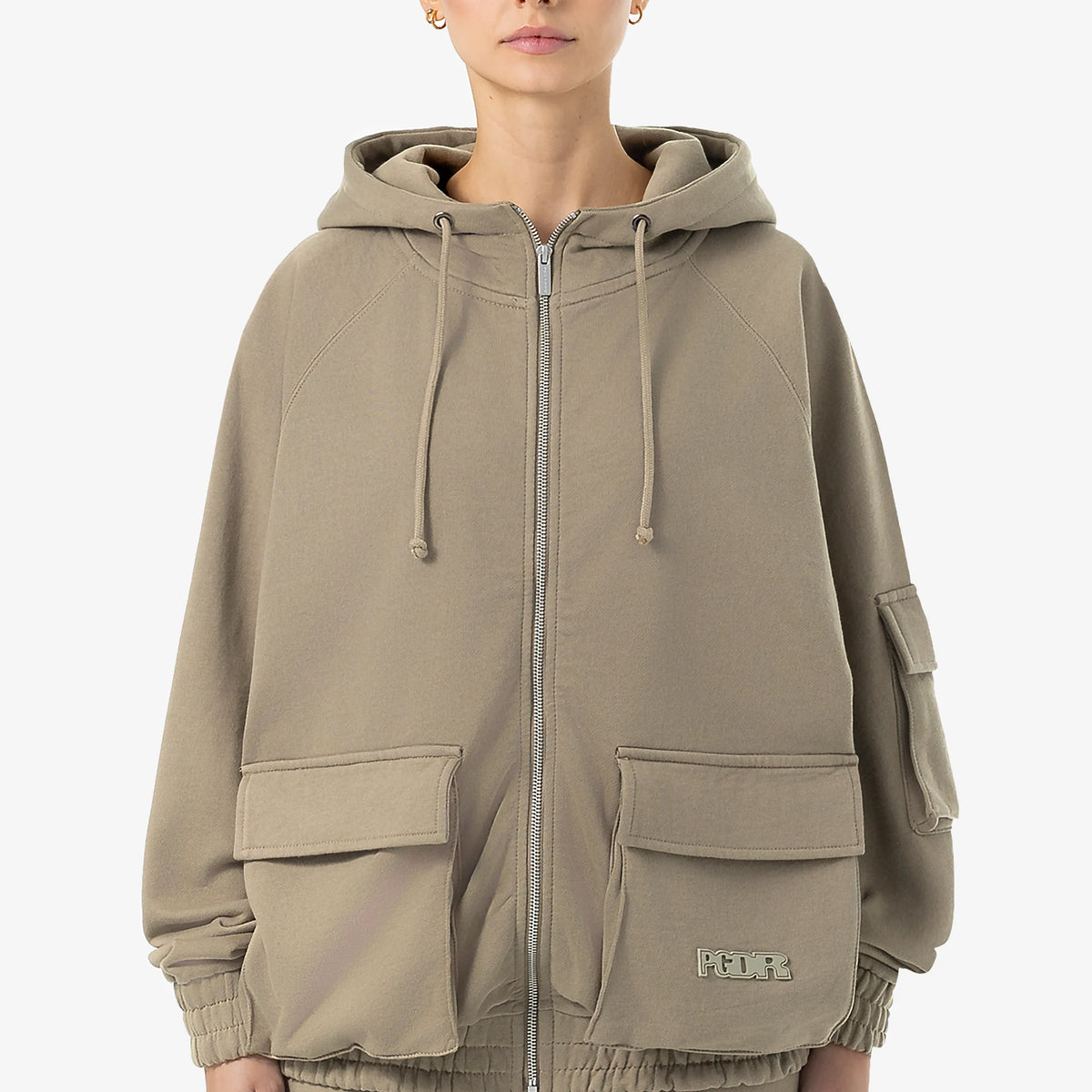 Nona Oversized Sweat Jacket Washed Desert Taupe – PEGADOR®