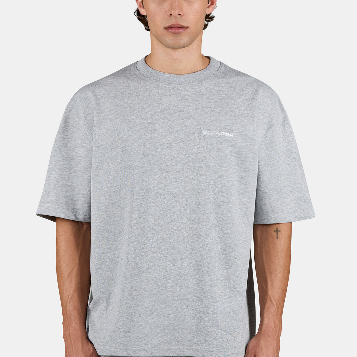 Logo Oversized Tee Heather Grey – PEGADOR®