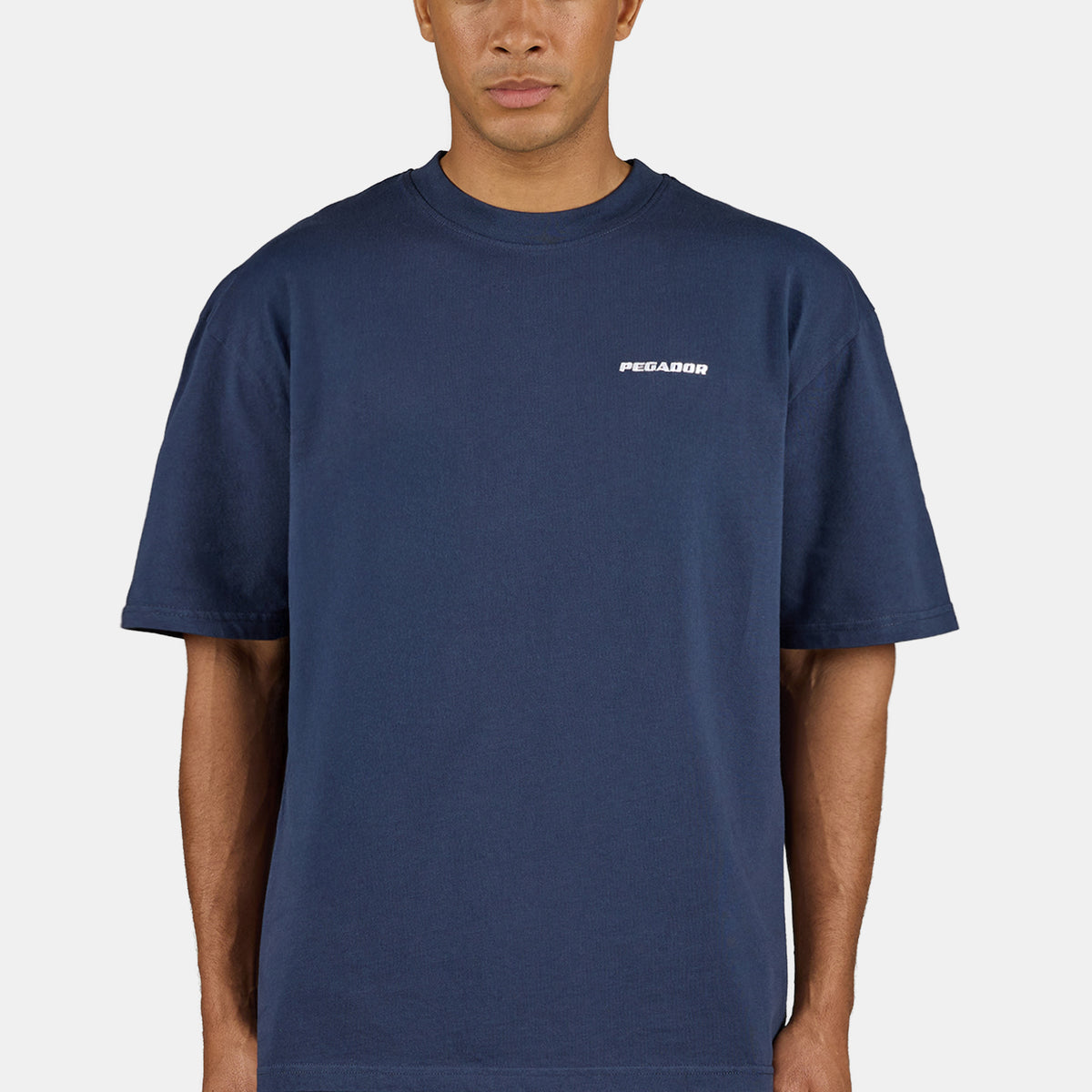 Logo Oversized Tee Washed Indigo Navy – PEGADOR®