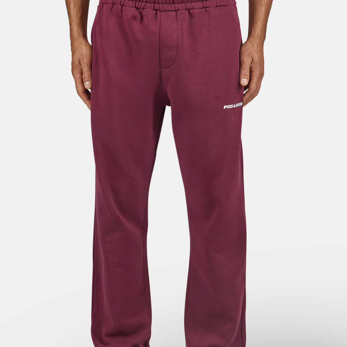 Logo Wide Sweat Pants Washed Maroon Red – PEGADOR®
