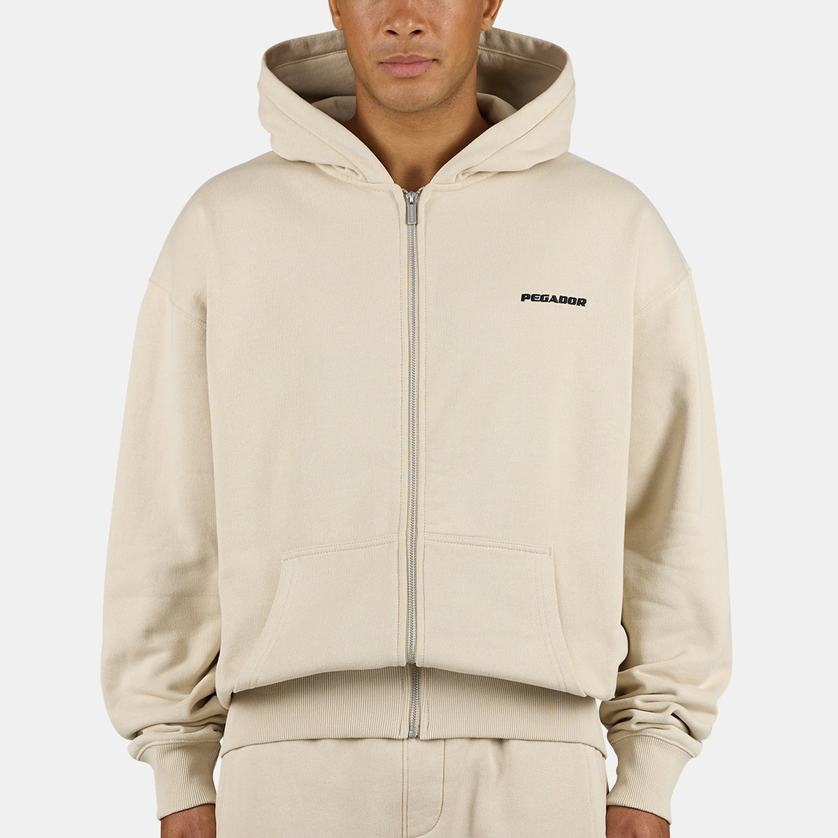 Logo Oversized Sweat Jacket Washed Stone – PEGADOR®