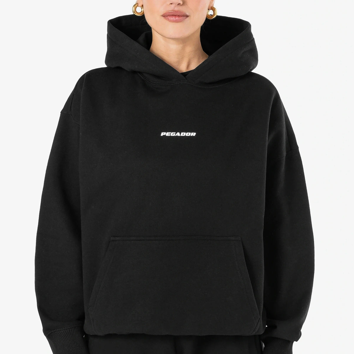 Clarita Logo Oversized Hoodie Black White Gum – PEGADOR®