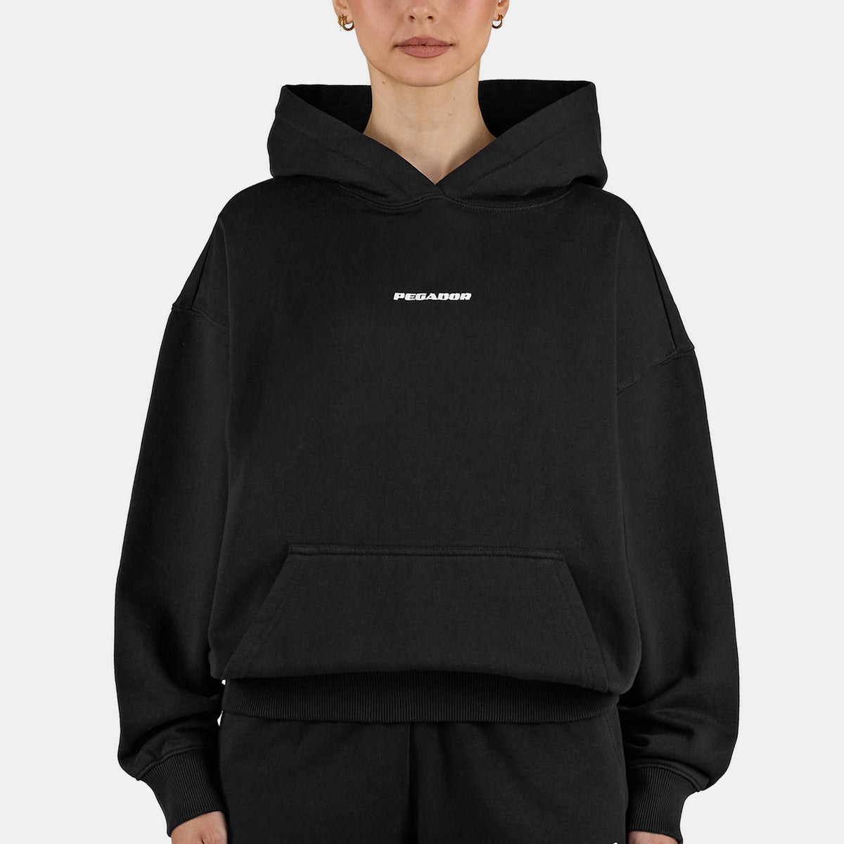 Pegador Clarita Logo Oversized Hoodie Washed Black – PEGADOR®