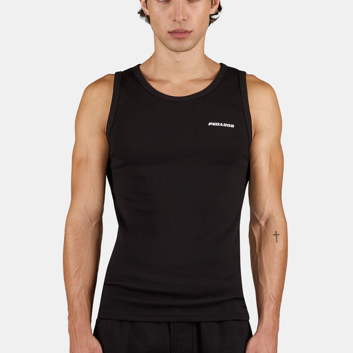 Logo Rib Undershirt Black – PEGADOR®