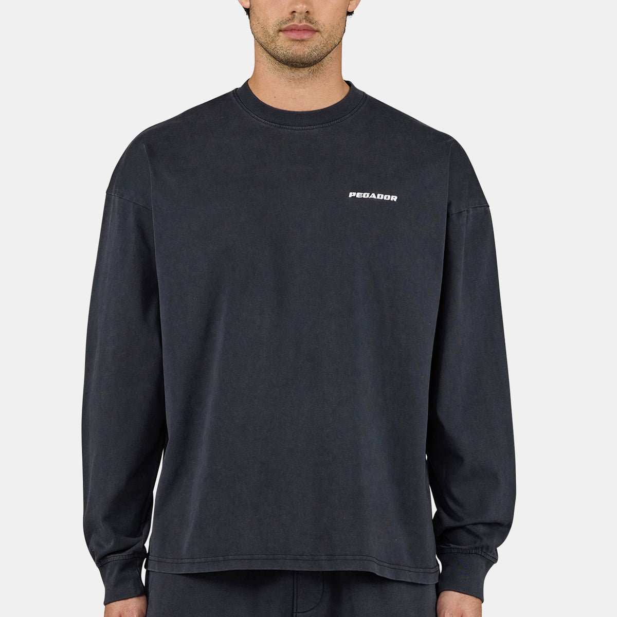 Rusk Logo Oversized Longsleeve Vintage Black White – PEGADOR®