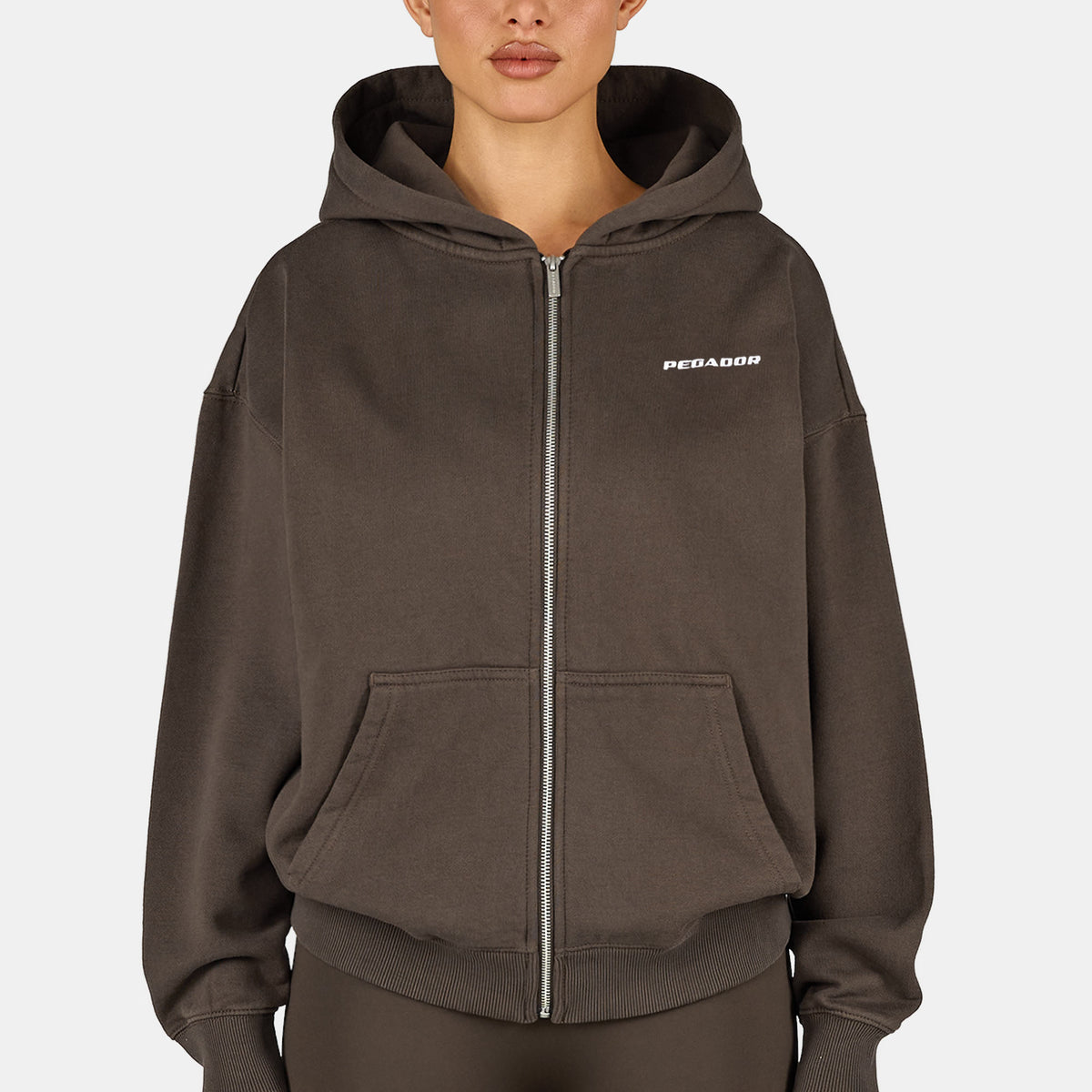 Clarita Oversized Sweat Jacket Washed Walnut Brown – PEGADOR®