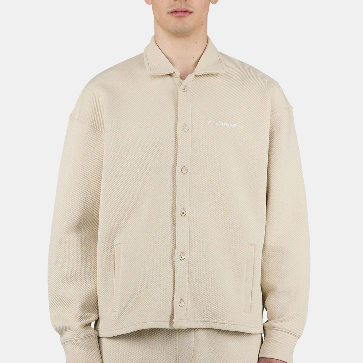 Tate Structured Overshirt Washed Light Beige – PEGADOR®