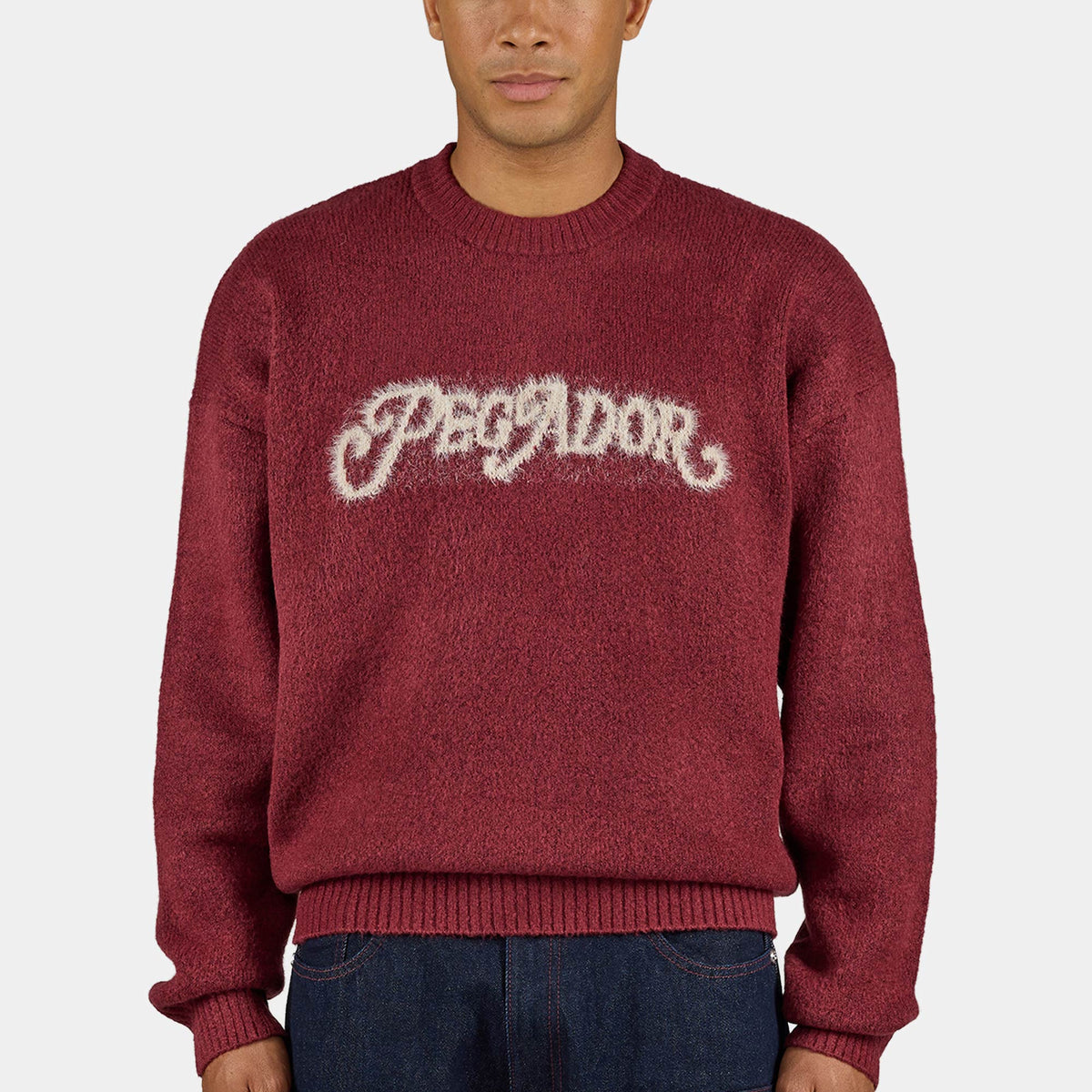 Nepole Oversized Knit Sweater Maroon Red – PEGADOR®