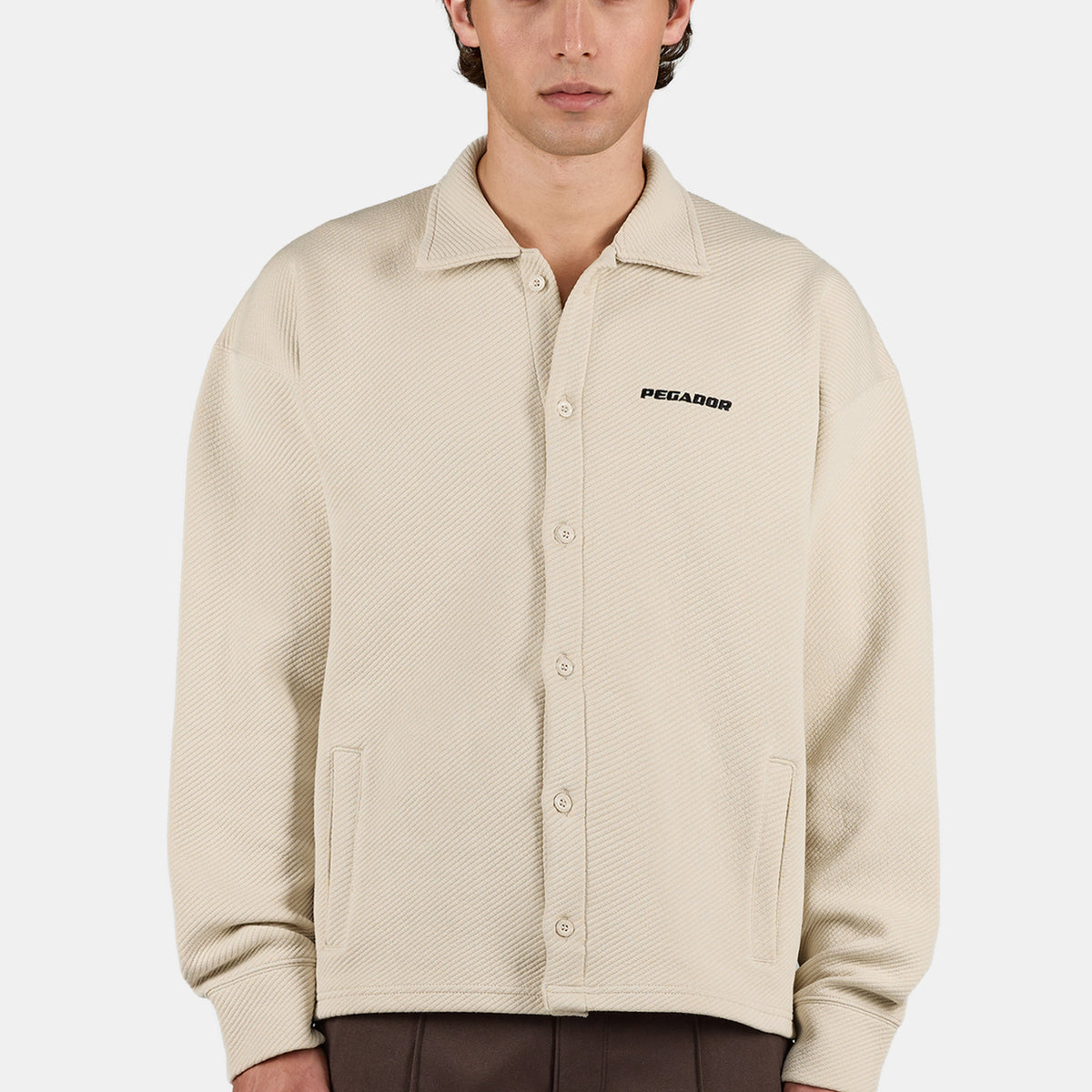 Tate Structured Overshirt Washed Stone – PEGADOR®