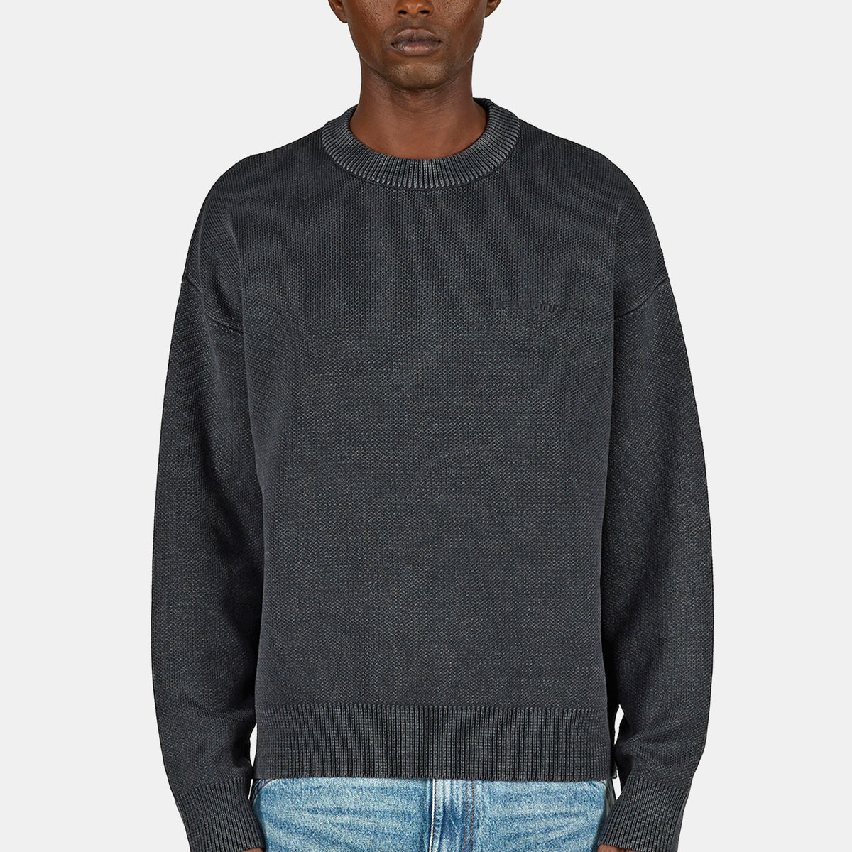 Logo Oversized Knit Sweater Dyed Black – PEGADOR®