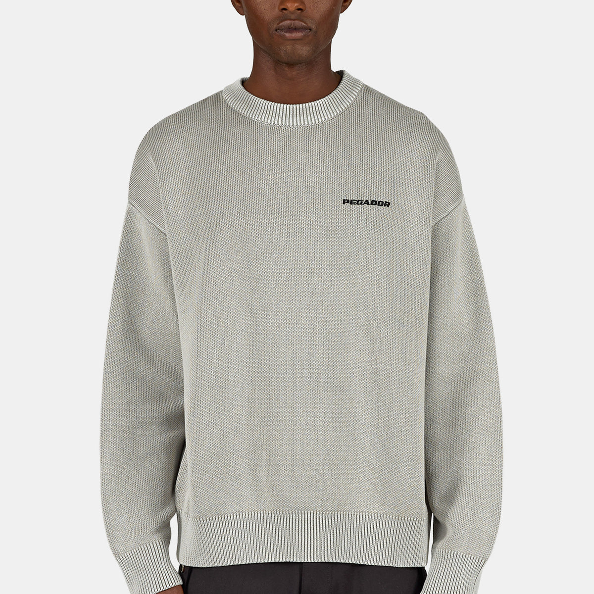 Logo Oversized Knit Sweater Dyed Flint Grey – PEGADOR®