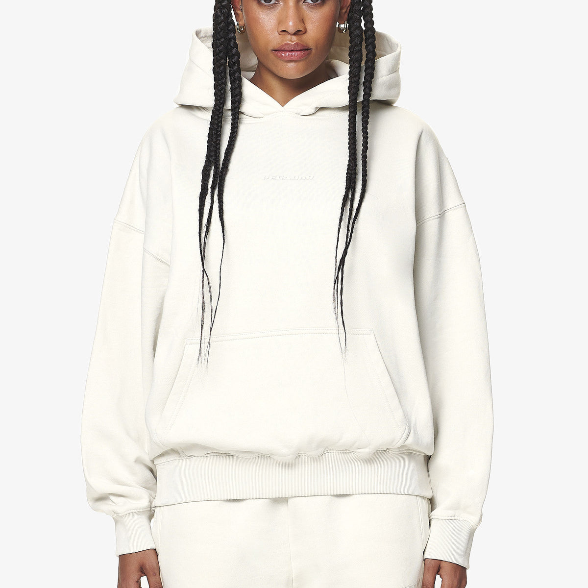 Clarita Logo Oversized Hoodie Washed Salty Cream Gum – PEGADOR®